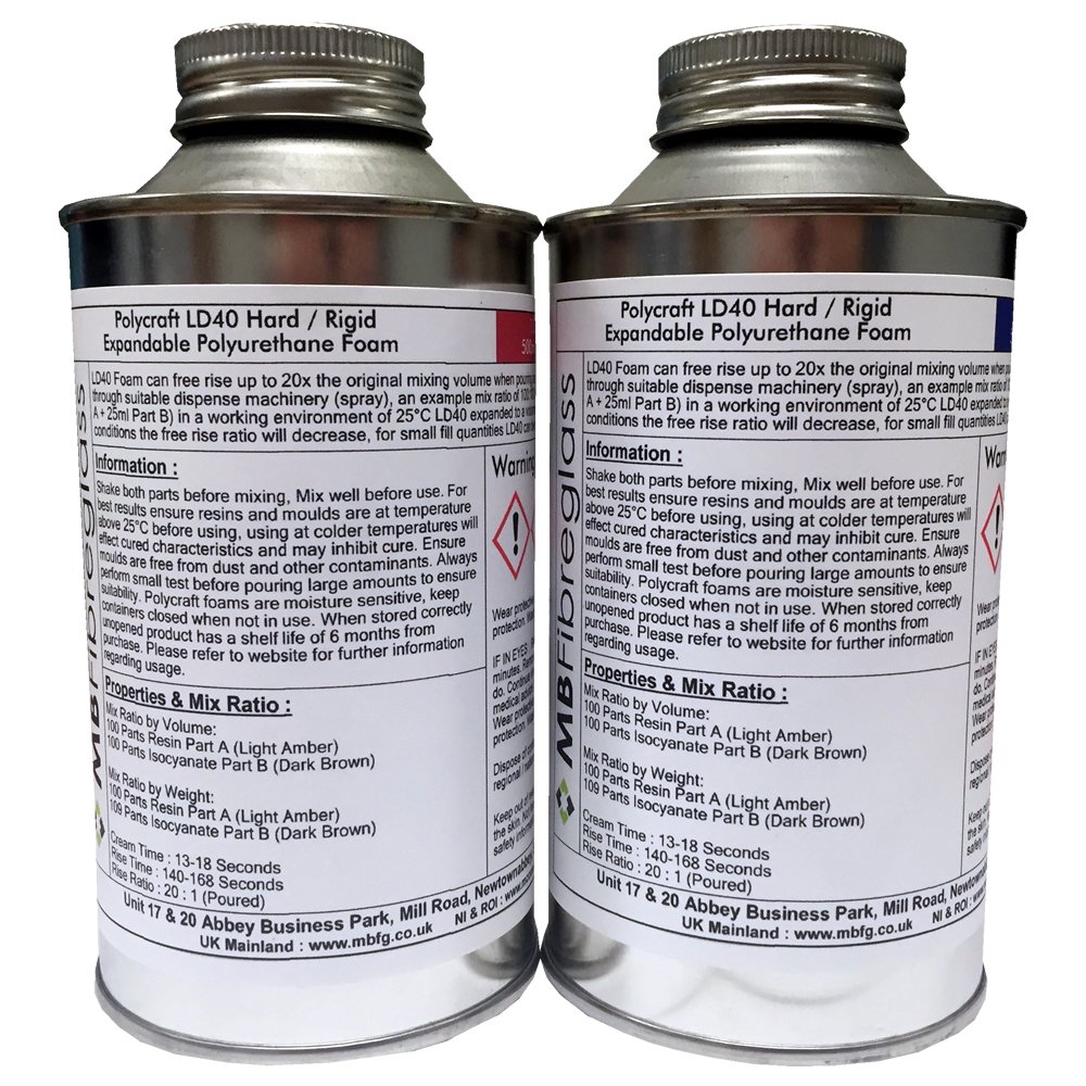 Polycraft LD40 Expanding Polyurethane Foam - Hard/Rigid - 1 Litre Kit ...