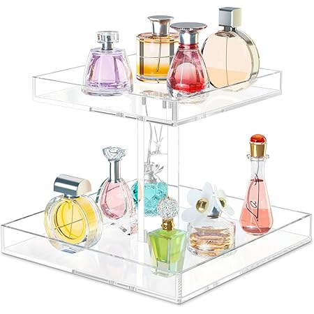 Amazon.com: Black Perfume Display Organizer Tray - Acrylic 2-Tier ...