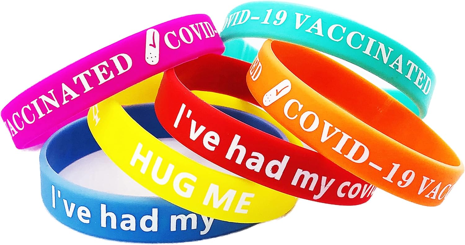 Amazon.com: NC 18packs Covid Wristbands ,Vaccination Silicone Bracelets ...