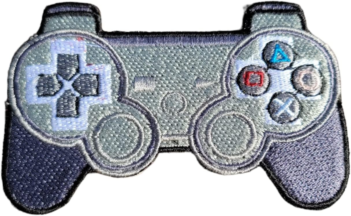 Amazon.com: Embroidered Modern Retro Video Colored Game Controller Iron ...