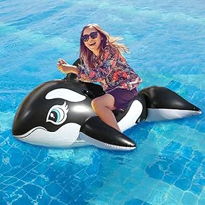 Inflatable Pool Float, Whale 76in Swimming Pool Floaty for Adults ...
