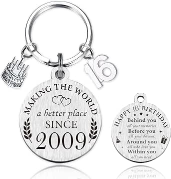 Amazon.com: Best 16th Birthday Gift Keychain - Inspirational Gift Happy ...