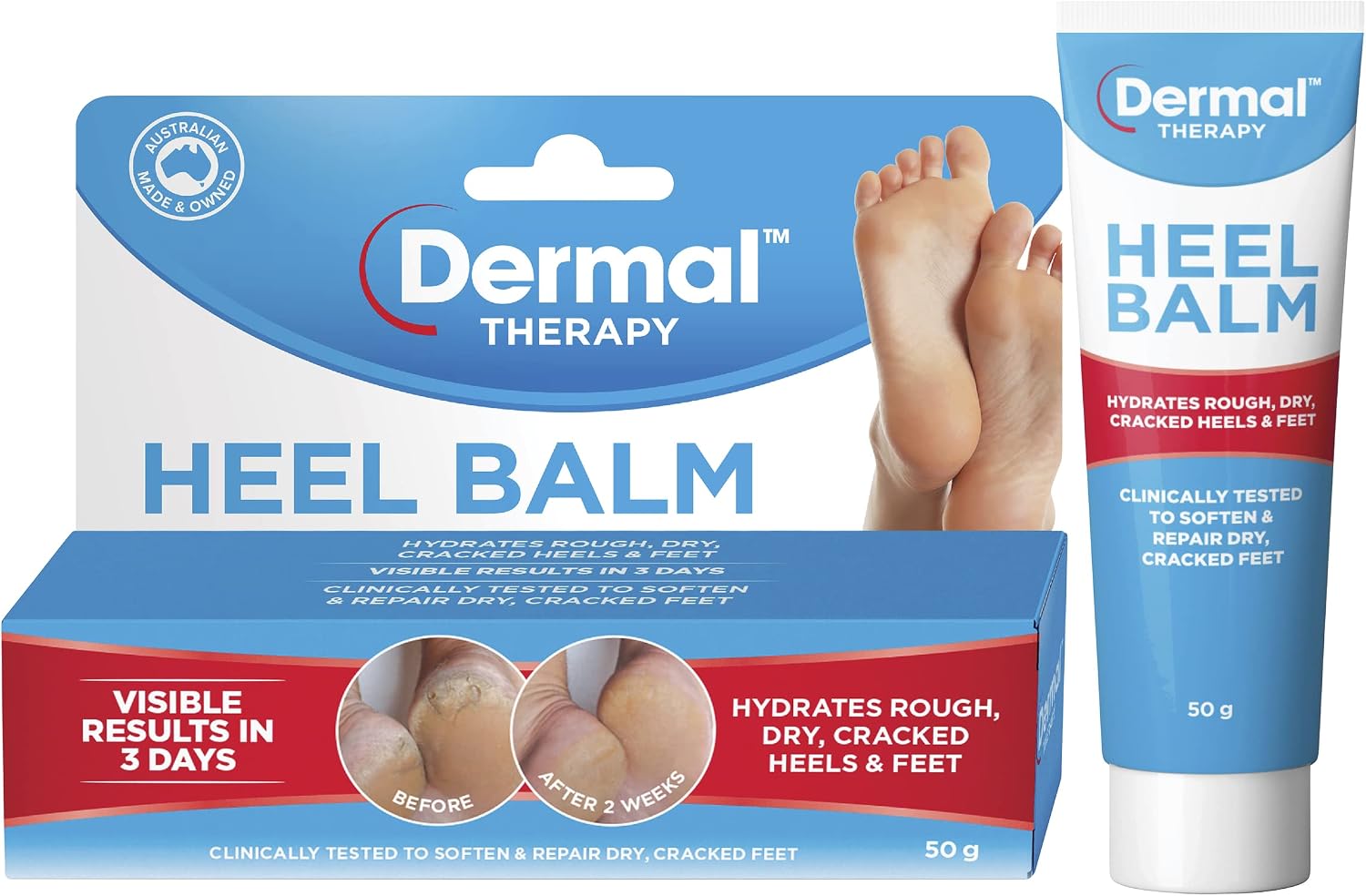 Dermal Therapy Heel Balm | Hydrates Rough, Dry, Cracked Heels and Feet ...