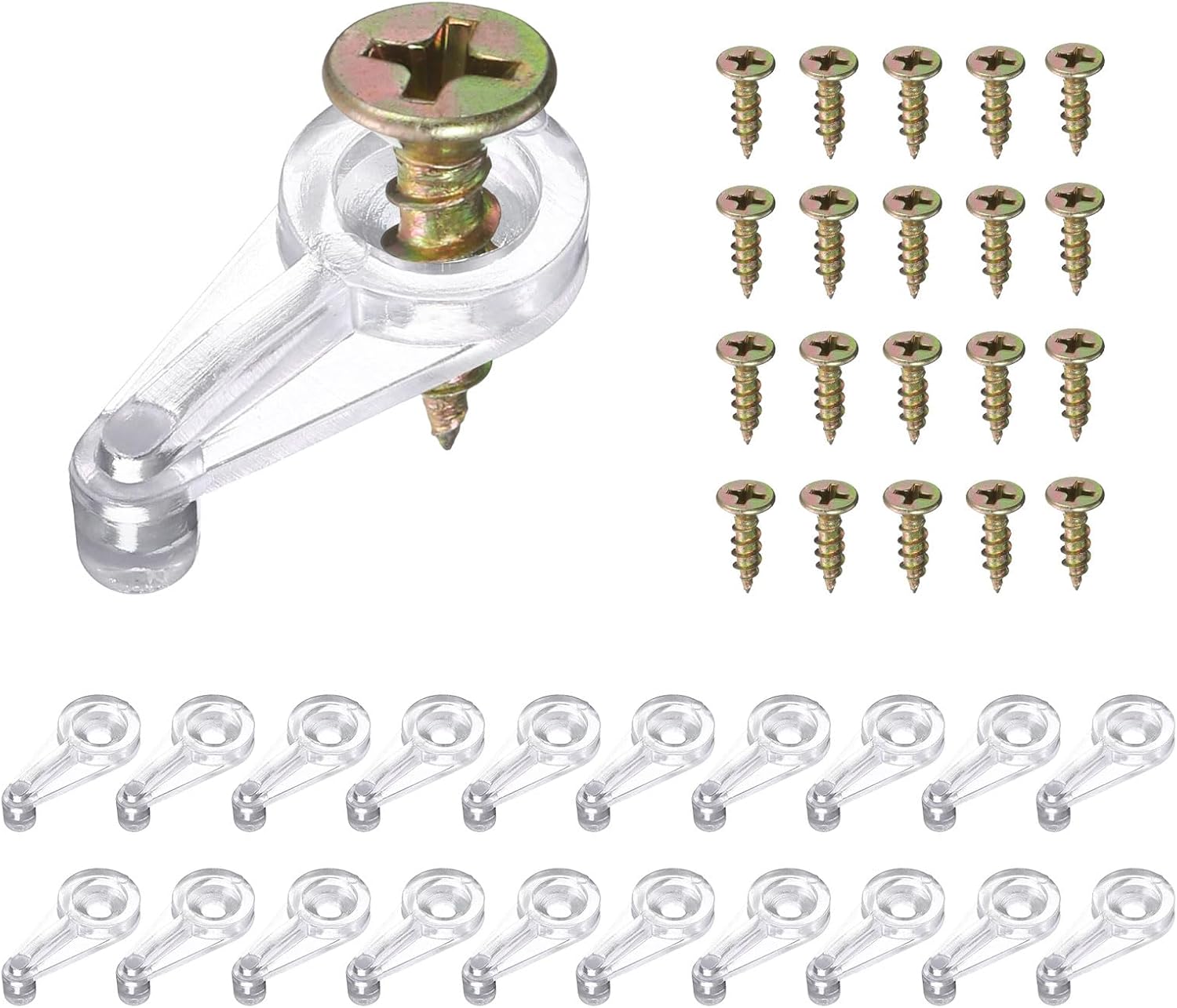 uxcell 25Set Glass Retainer Clips Kit, 25mm Plastic Glass Cabinet Clips ...