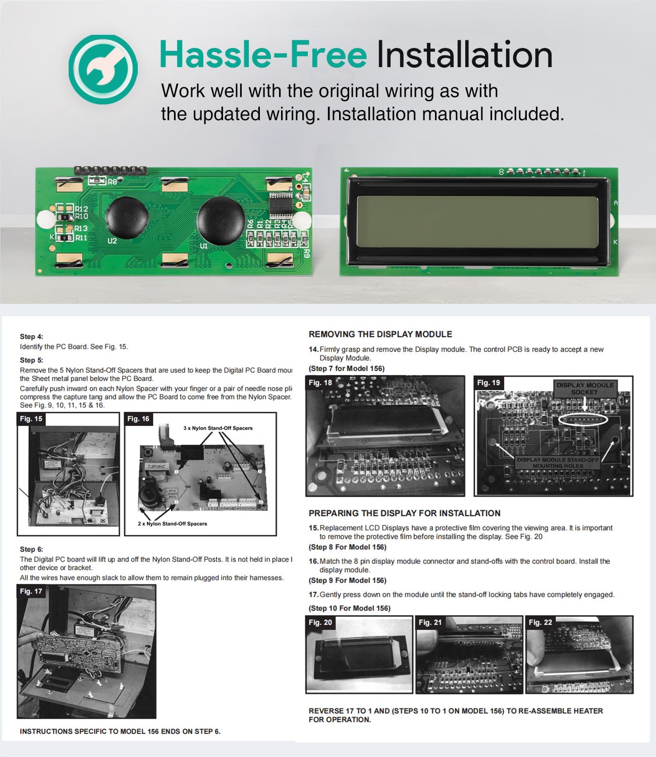 Snapklik.com : 013640F LCD Display Board Pool Stat-Kit Replacement For ...