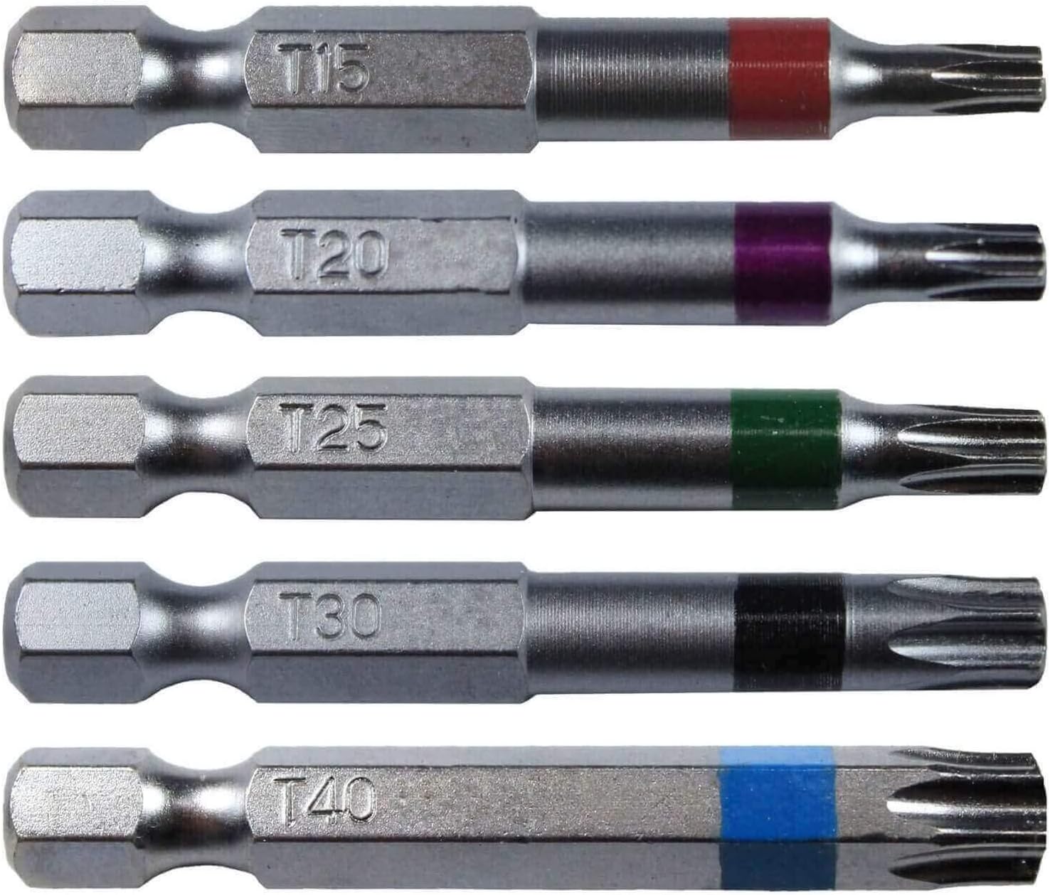 Amazon.com: Torx/Star Drive 5 Piece Bit Set 2" Quick Change Shank ...