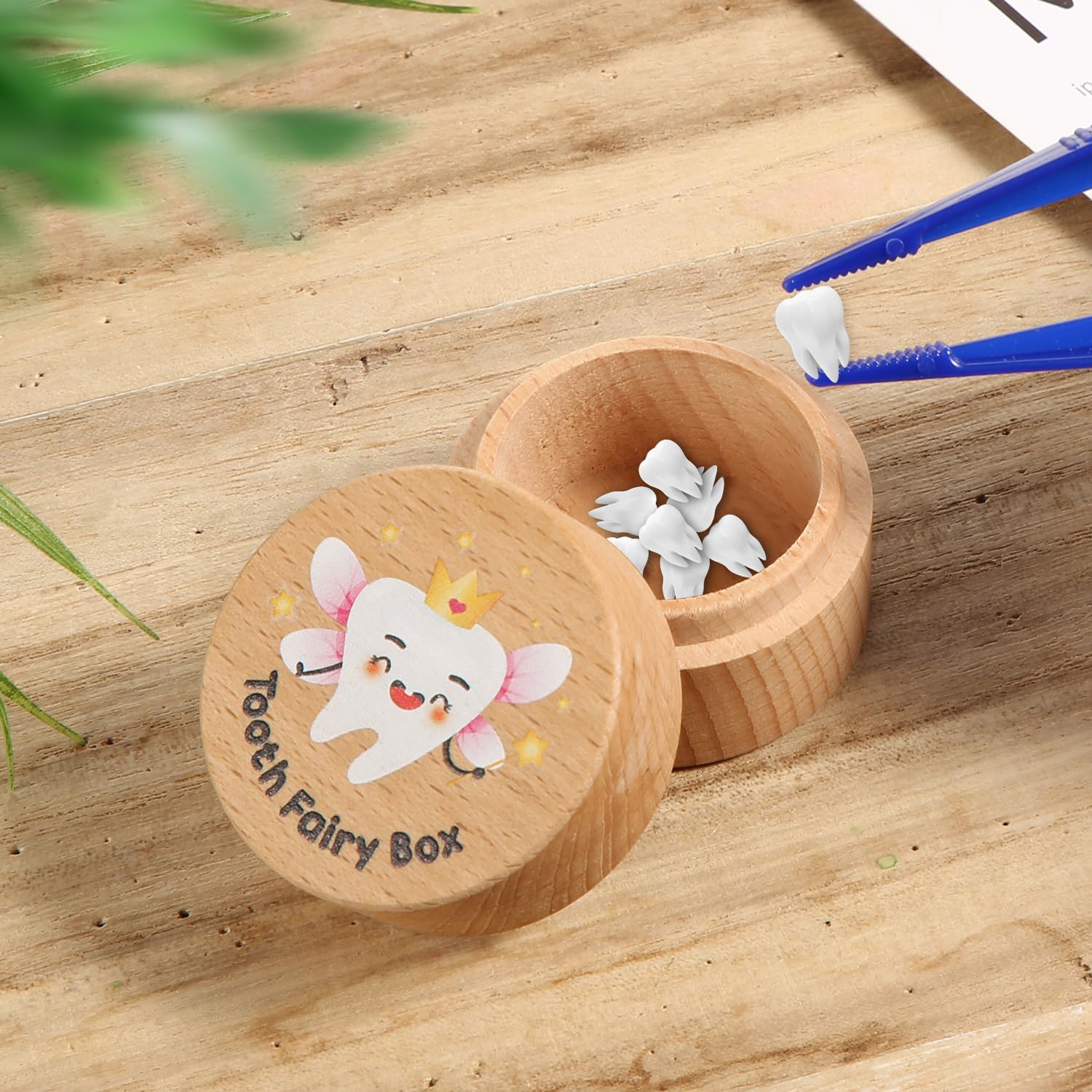 Snapklik.com : Tooth Fairy Box, Colored Tooth Box For Grils Cute Wooden ...
