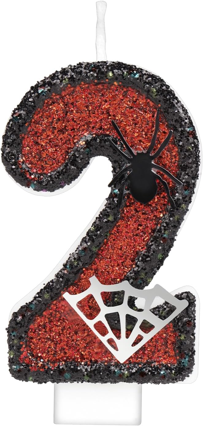 Amazon.com: Birthday Candles Number 2 Candle, Spider Birthday Cake ...