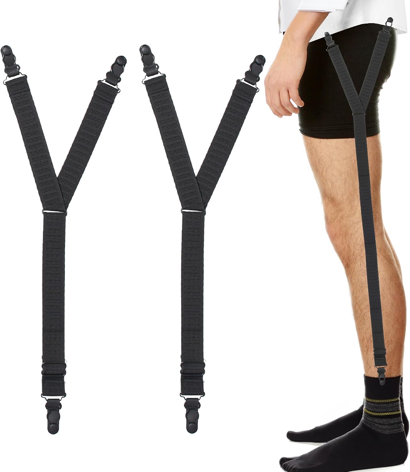 Amazon.com: Net Focus Shirt Stays for Men - Adjustable 18-24 inch ...