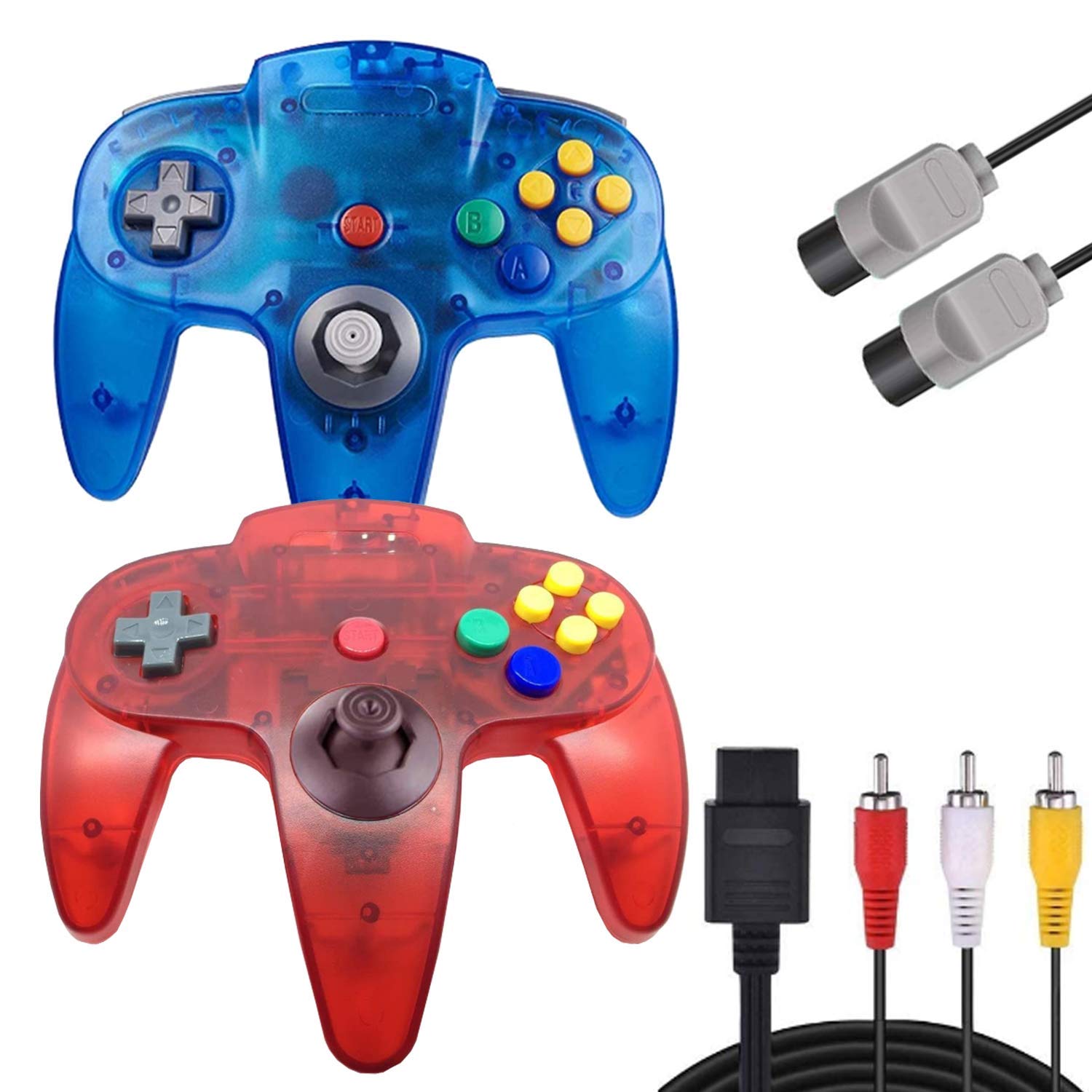 Buy N64 Controller, PGYFDAL 2 Pack Classic Wired N64 Gamepad Upgraded ...