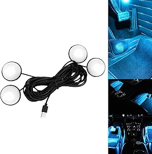 Amazon.com: Flygun 1 PC Car LED Ambient Light, One-to-Four USB ...