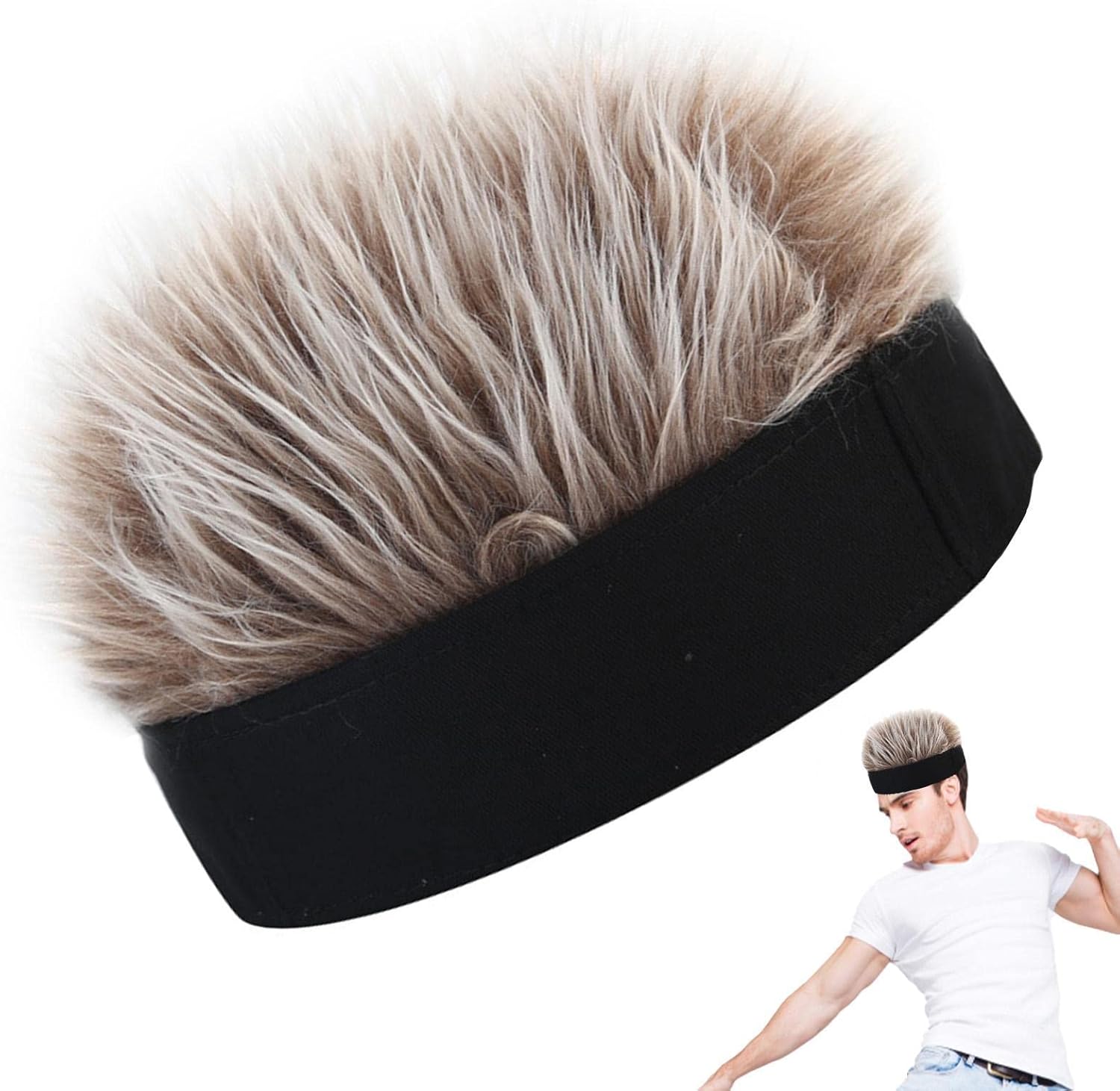 with Hair for Men,Guy Fieri Hat with Wig Spiked Hairs - Funny Wigs for ...