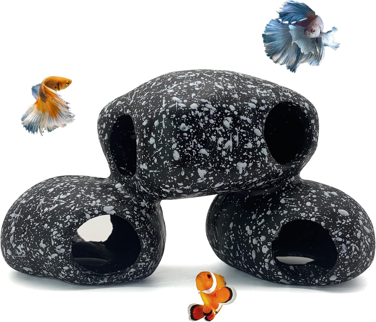 Amazon.com: ALEGI Stackable Aquarium Ceramic Decorations Rock Caves ...