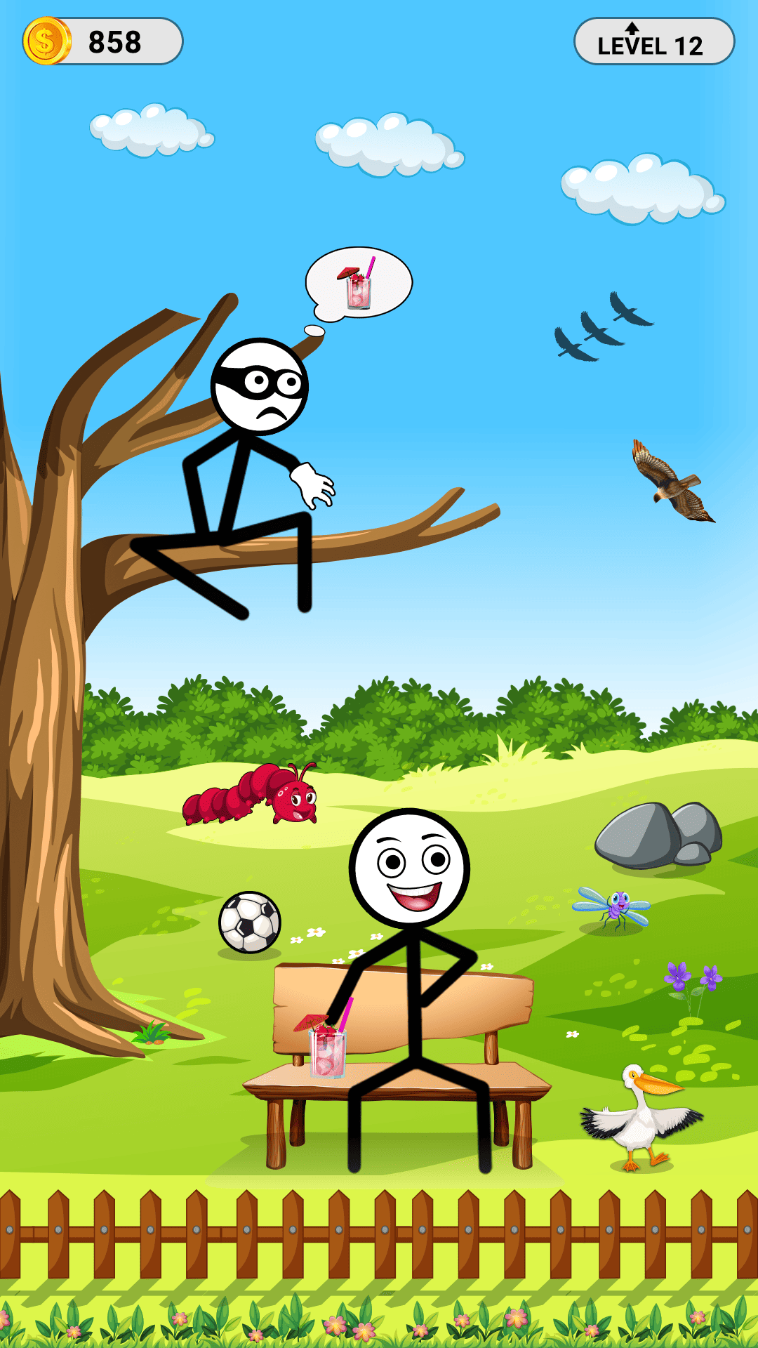 Stickman Thief Puzzle Brain IQ test tricky thief puzzle simulator ...