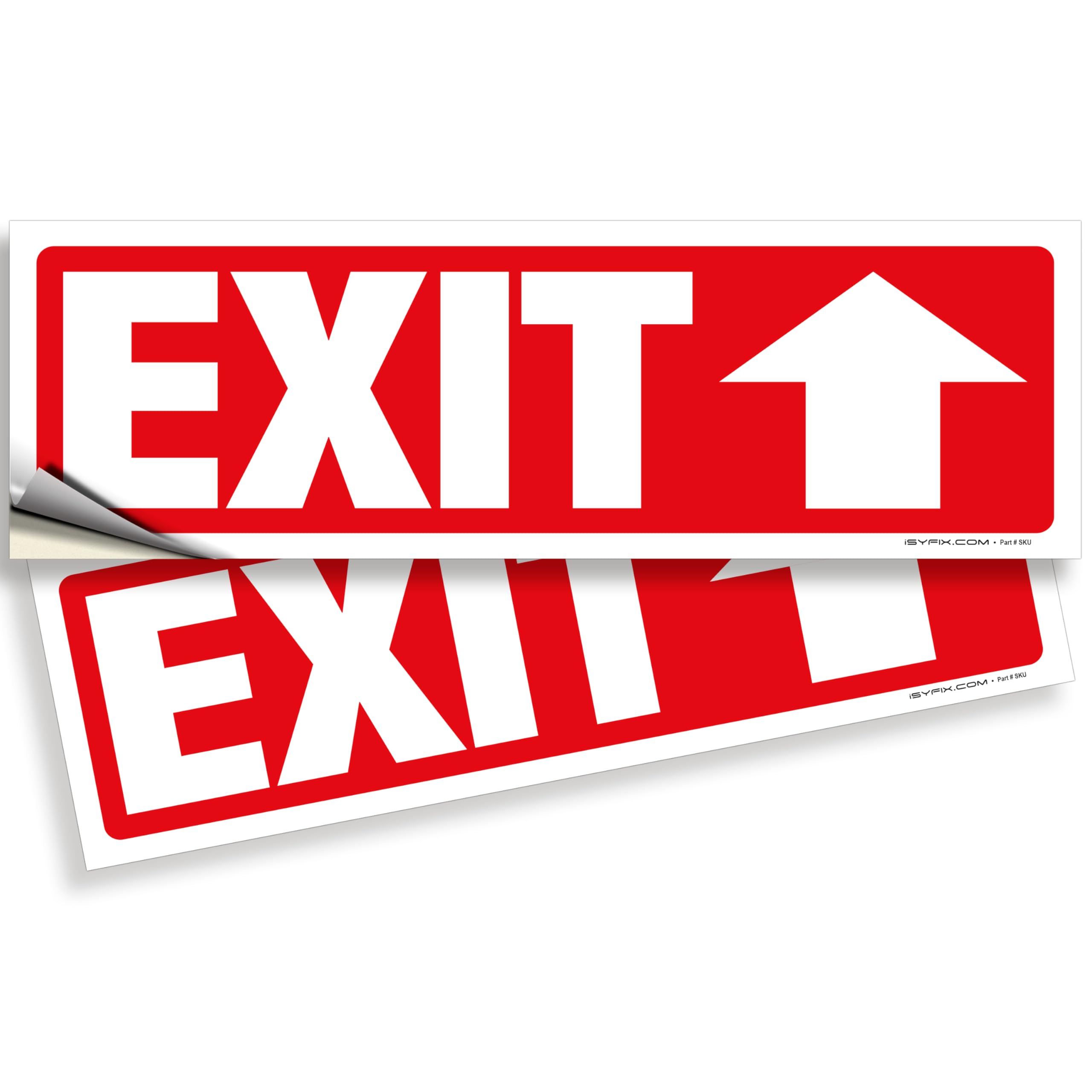 Snapklik.com : iSYFIX Exit Signs Stickers 2 Pack 12x4 Inch - Laminated ...