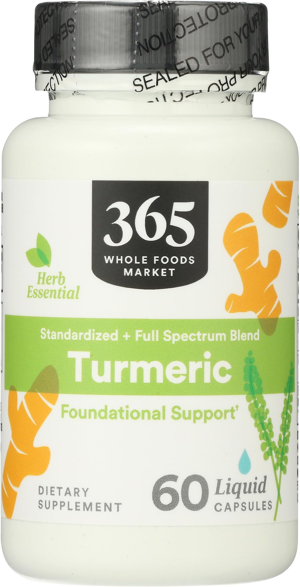 Amazon.com: 365 By Whole Foods Market, Turmeric Liquid Capsule, 60 ...