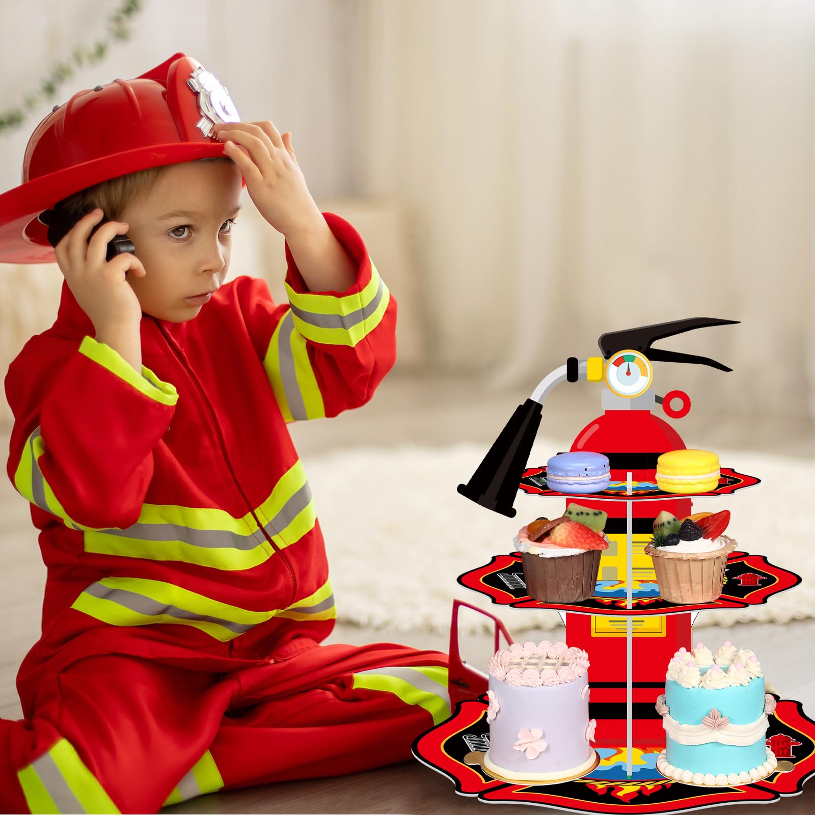 Fire Dept Putting Out Birthday Cake