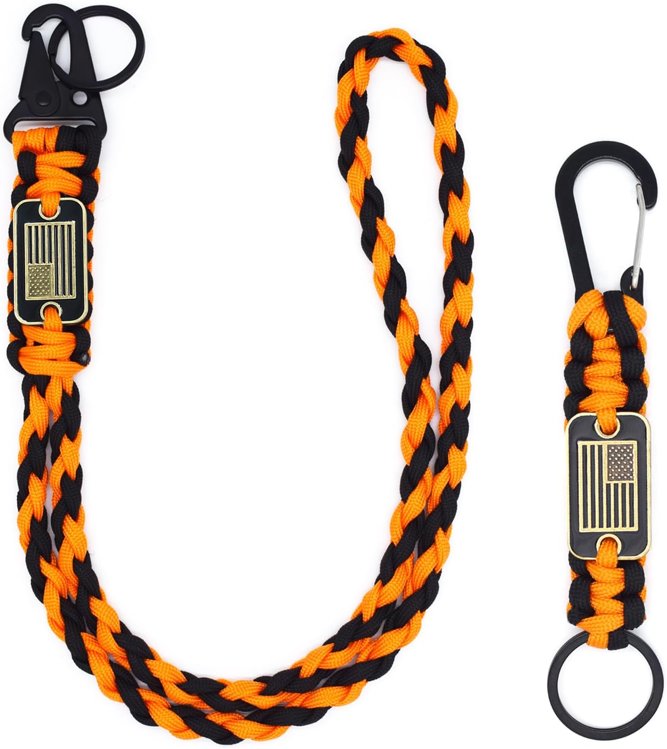 Amazon.com: Tragdro 2 Pcs Heavy Duty Braided Paracord Lanyard Keychain ...