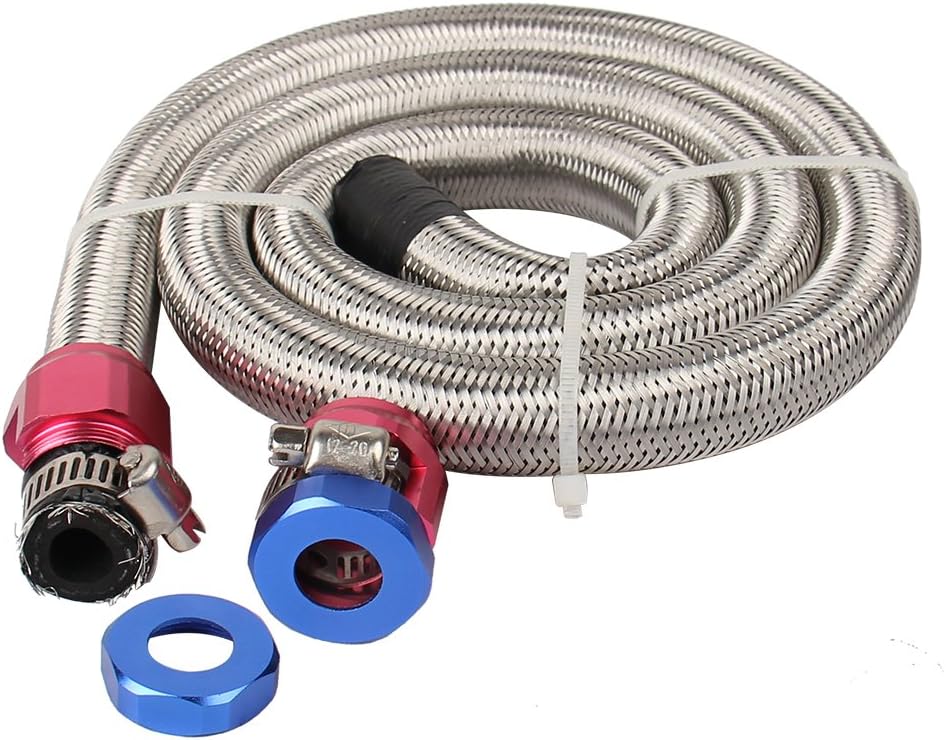 Amazon.com: 3 FT 6AN 3/8" ID Fuel Line Stainless Steel Braided Hose Kit ...
