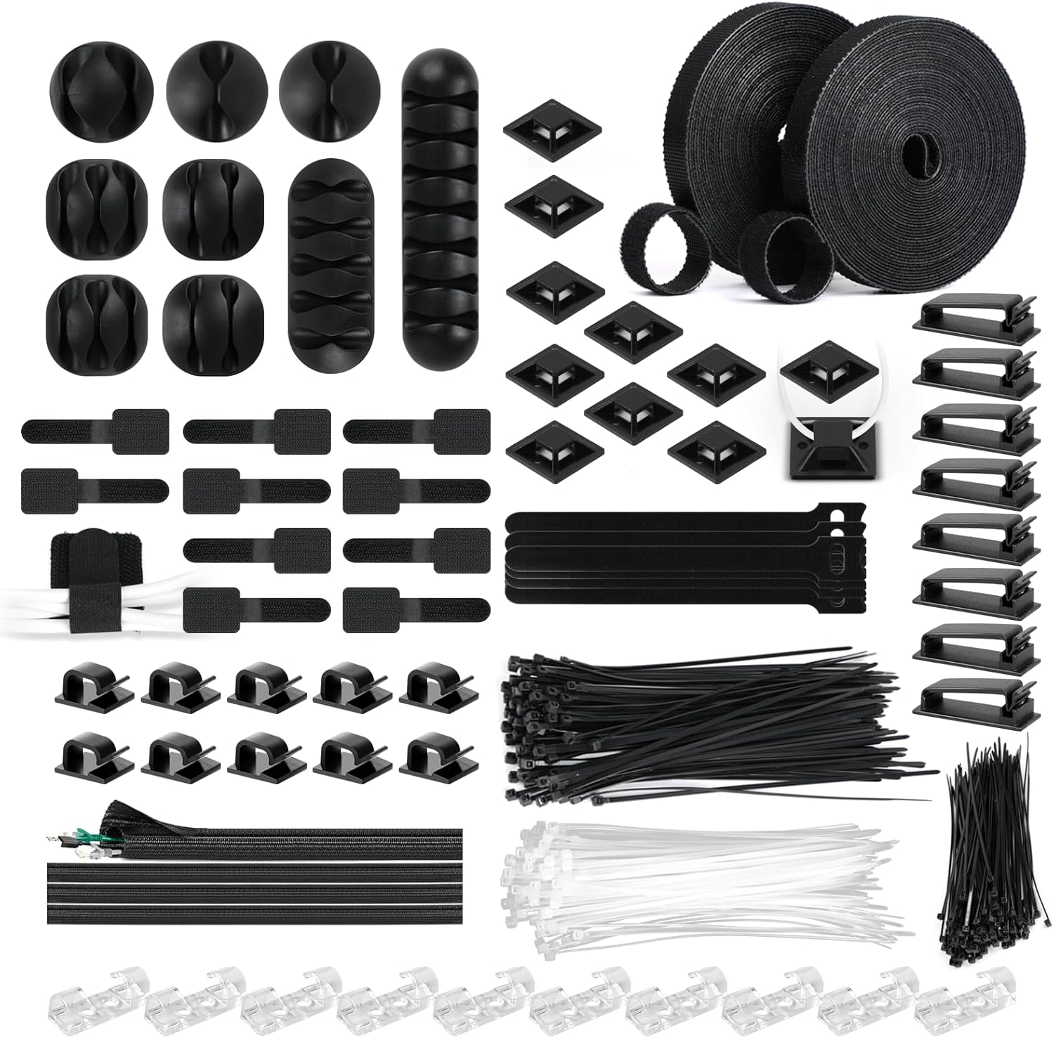 Baytion 373PCS Cable Management Kit, Cable Organizer Kit for Data ...