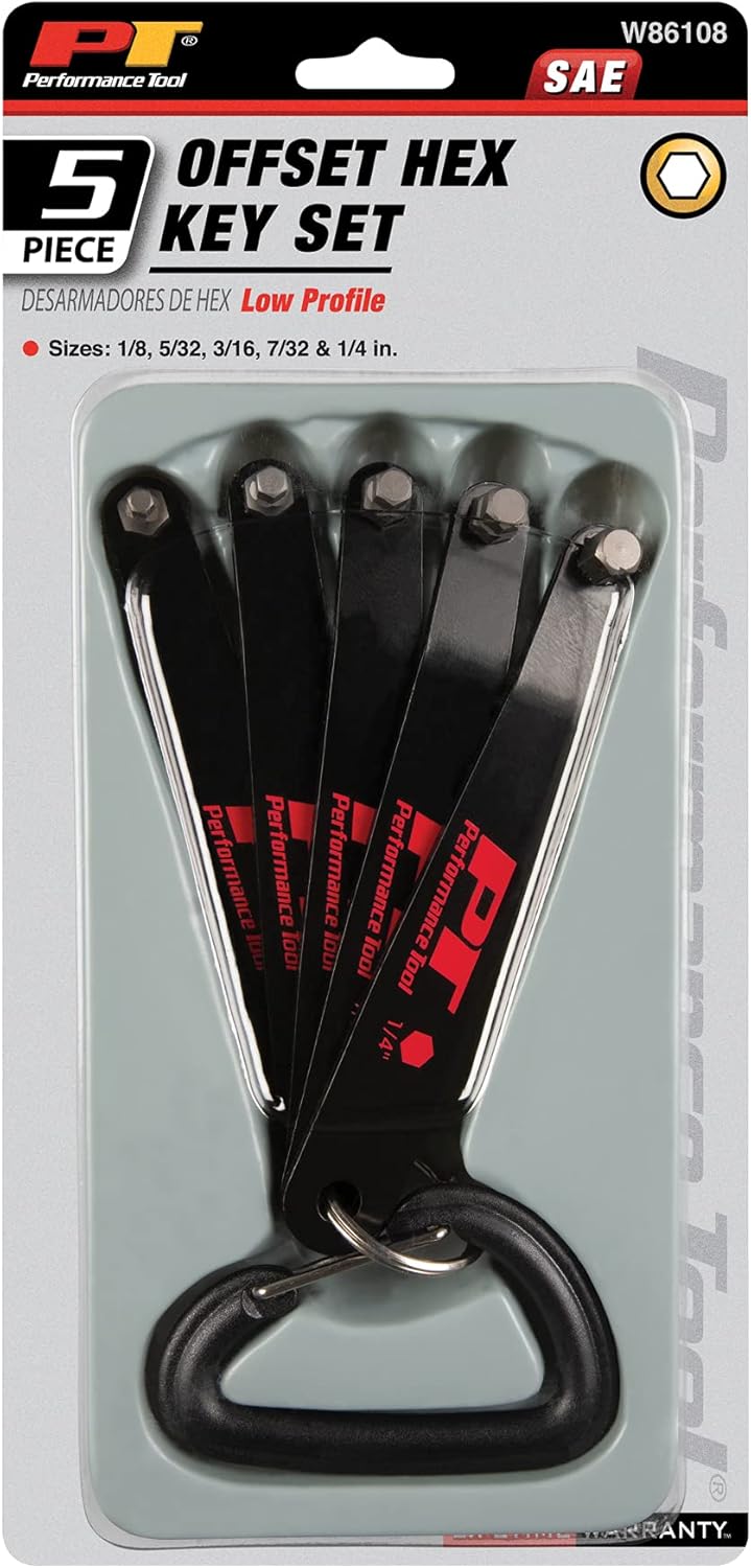 Amazon.com: Performance Tool W86108 SAE Low Profile Offset Hex Key ...