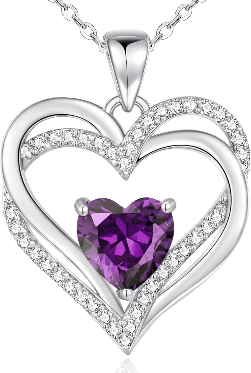 CDE Necklaces for Women 925 Sterling Silver, Jewelry Birthstone Heart ...