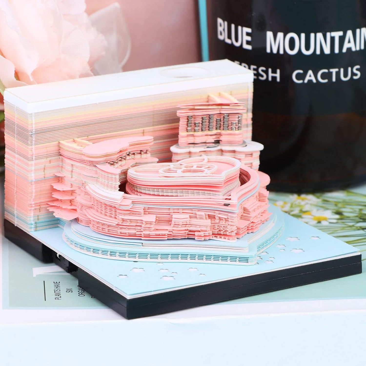 Buy 160 Sheets 3D Memo Pads with Light DIY Paper Art Pen Holder,Castle ...