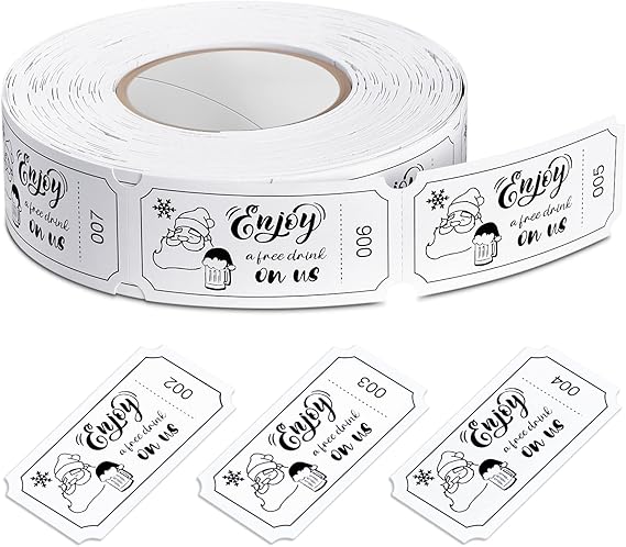 Zonon 500 Pieces Christmas Drinks Tokens Enjoy a Free Drink on Us ...