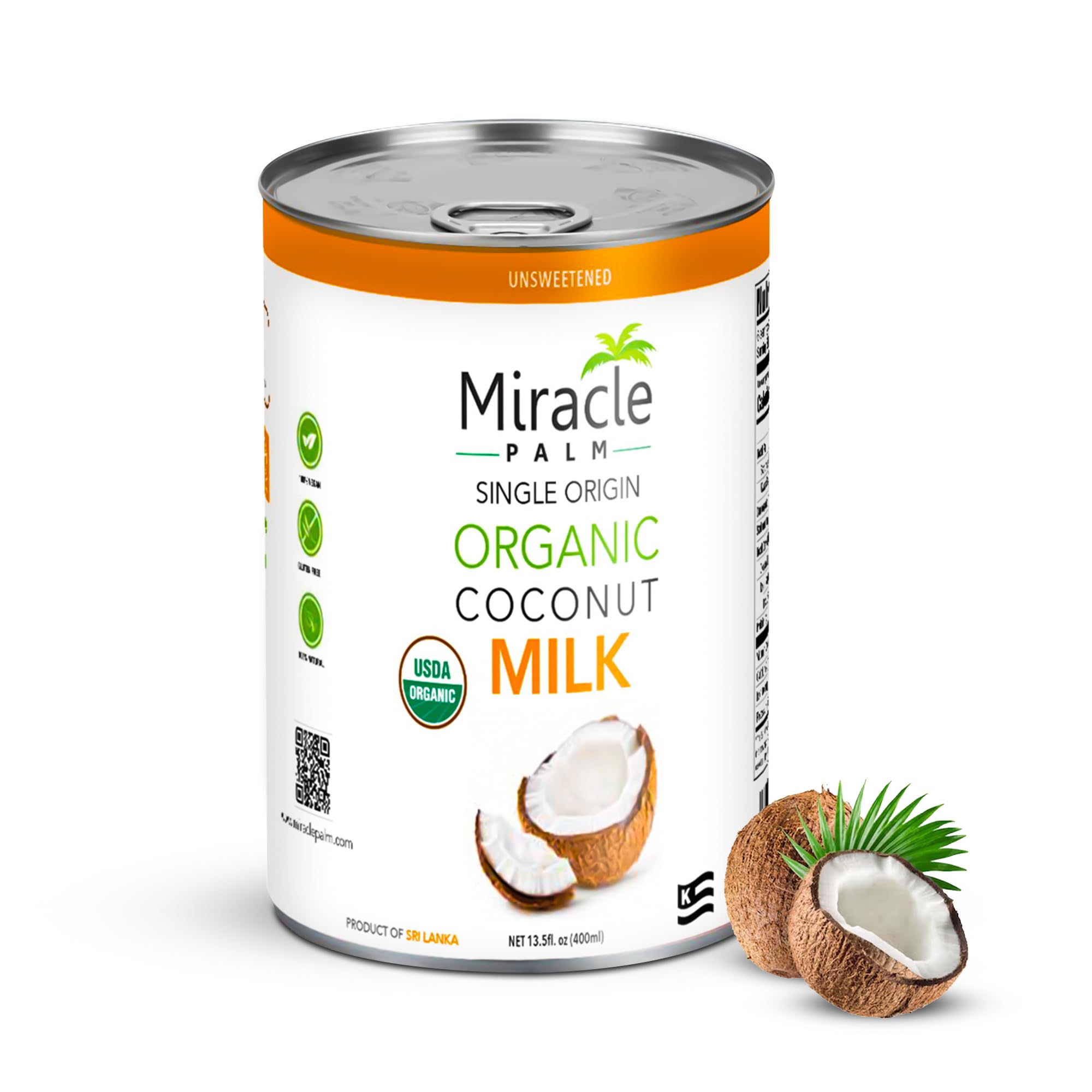 Amazon.com: Miracle Palm Coconut Milk Unsweetened - Coconut Milk Canned ...