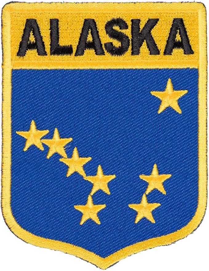Amazon.com: Alaska State Flag Shield Patch, United States of America ...