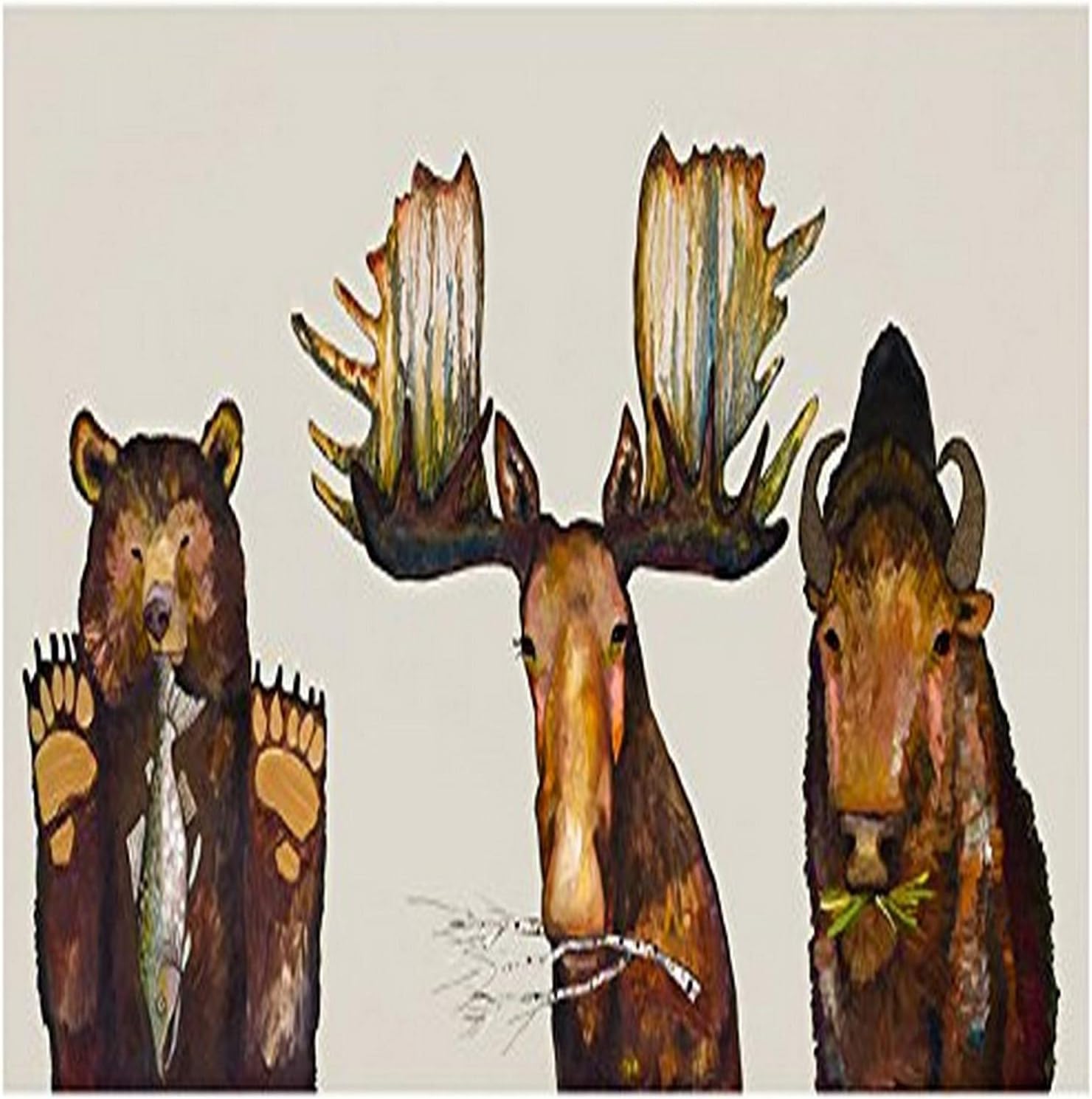 Amazon.com: GreenBox Art + Culture GreenBox-Salmon, Branches & Grass on ...