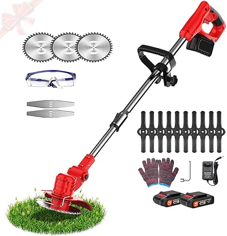 Amazon.com : Electric Weed Wacker Battery Powered, Handheld Cordless ...