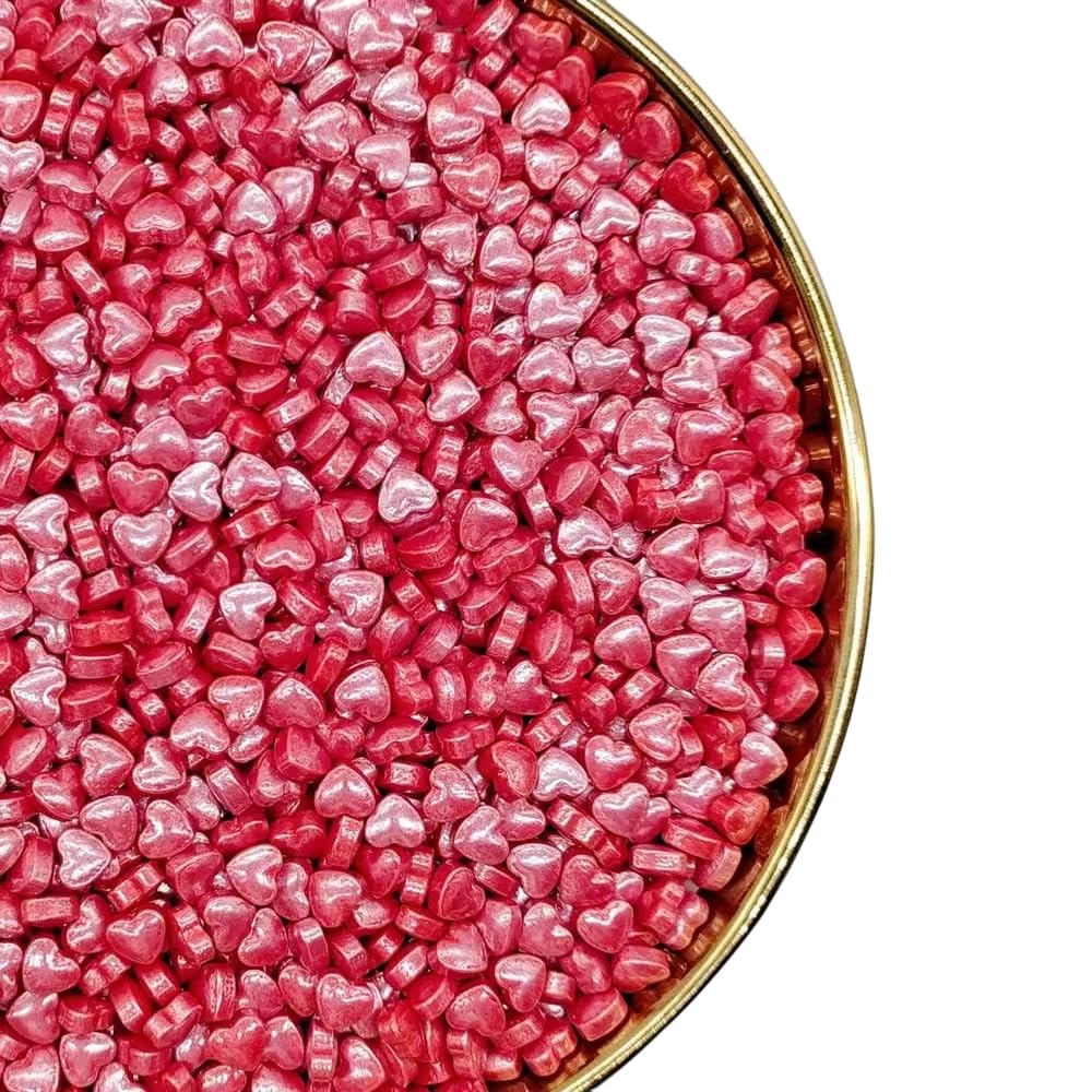 Amazon.com: NIPEOR Red Heart Sprinkles,Edible Pearl Sprinkles 4.6oz ...