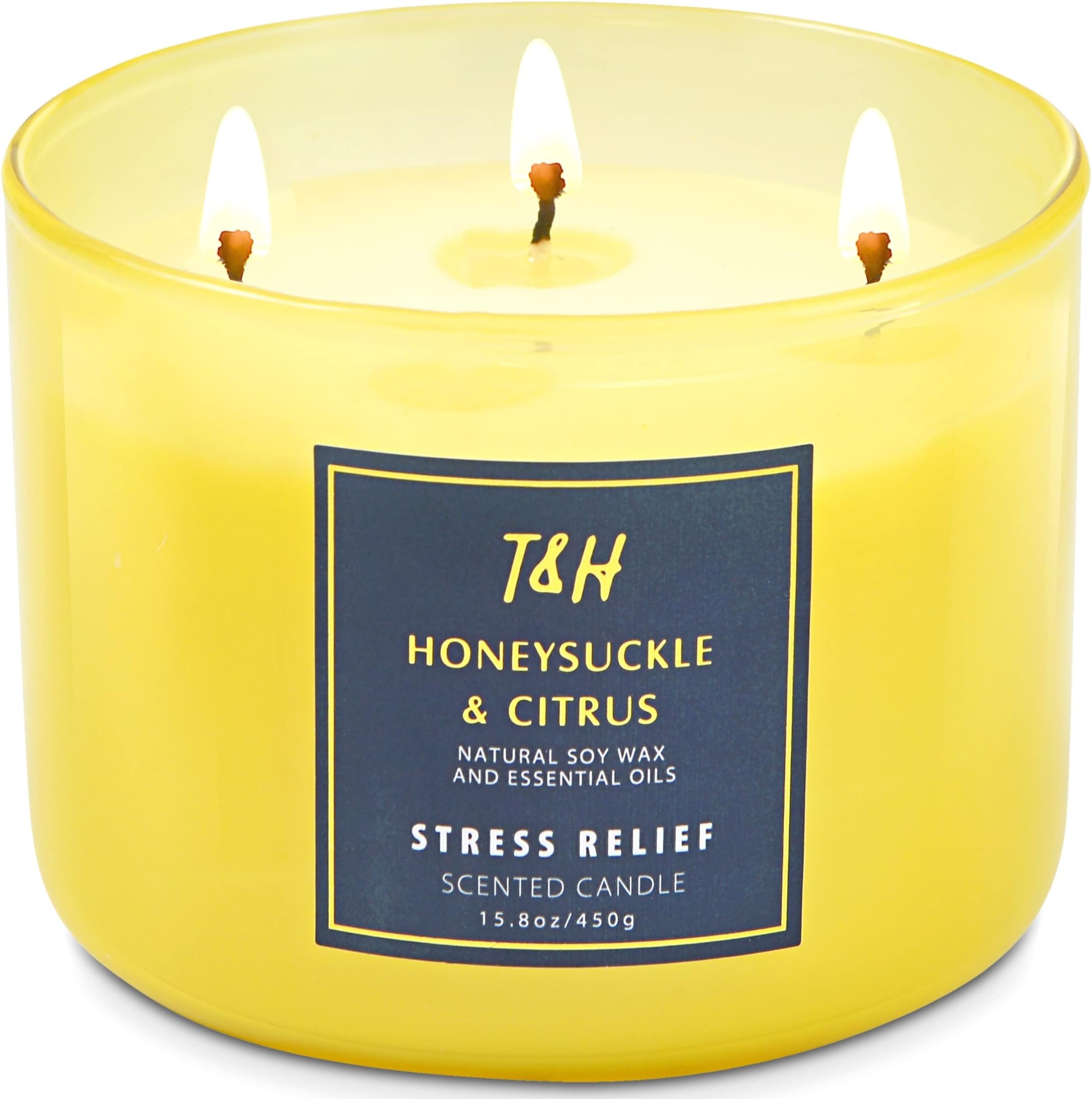 Amazon.com: Large 3-Wick Aromatherapy Scented Candles for Home ...
