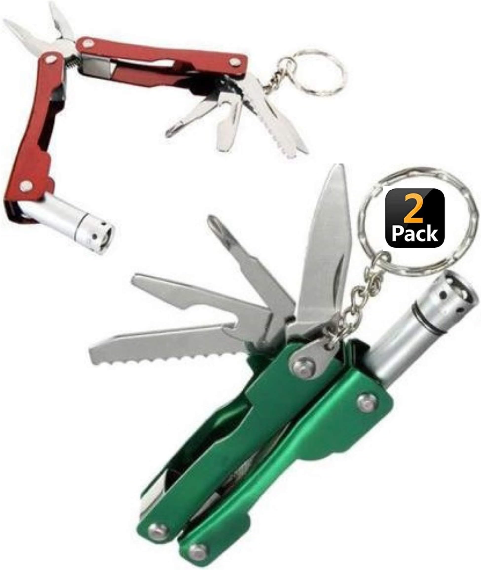 BAMBBLE 7 in 1 Multi-Functional Hand Tool Kit [2 Pack] Keychain Pocket ...
