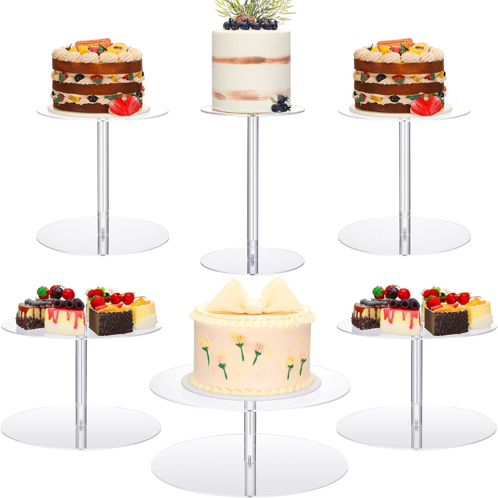 Amazon.com | BalsaCircle 6 Tiers Clear Round Crystal Acrylic Cupcake ...
