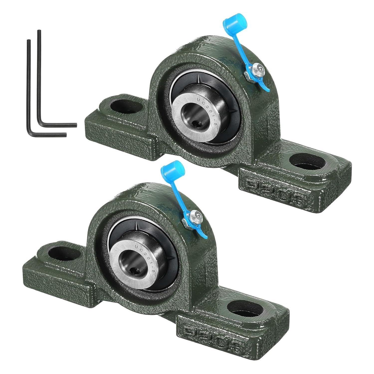 uxcell 2pcs UCP201-8 Pillow Block Bearings 1/2 inch Bore Self Alignment, Solid Cast Iron Base ...