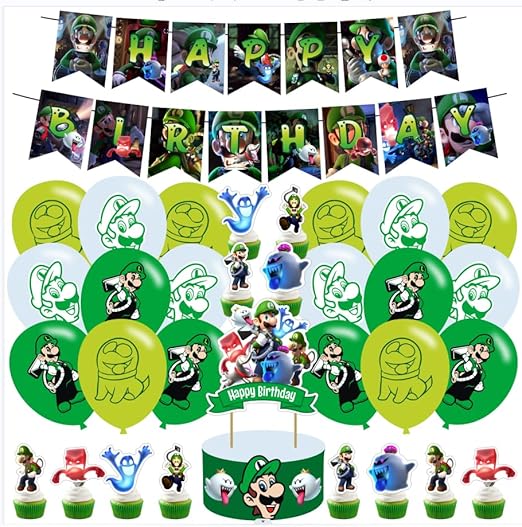 Amazon.com: Luigi Mansion Birthday Party Decorations, Halloween Horror ...