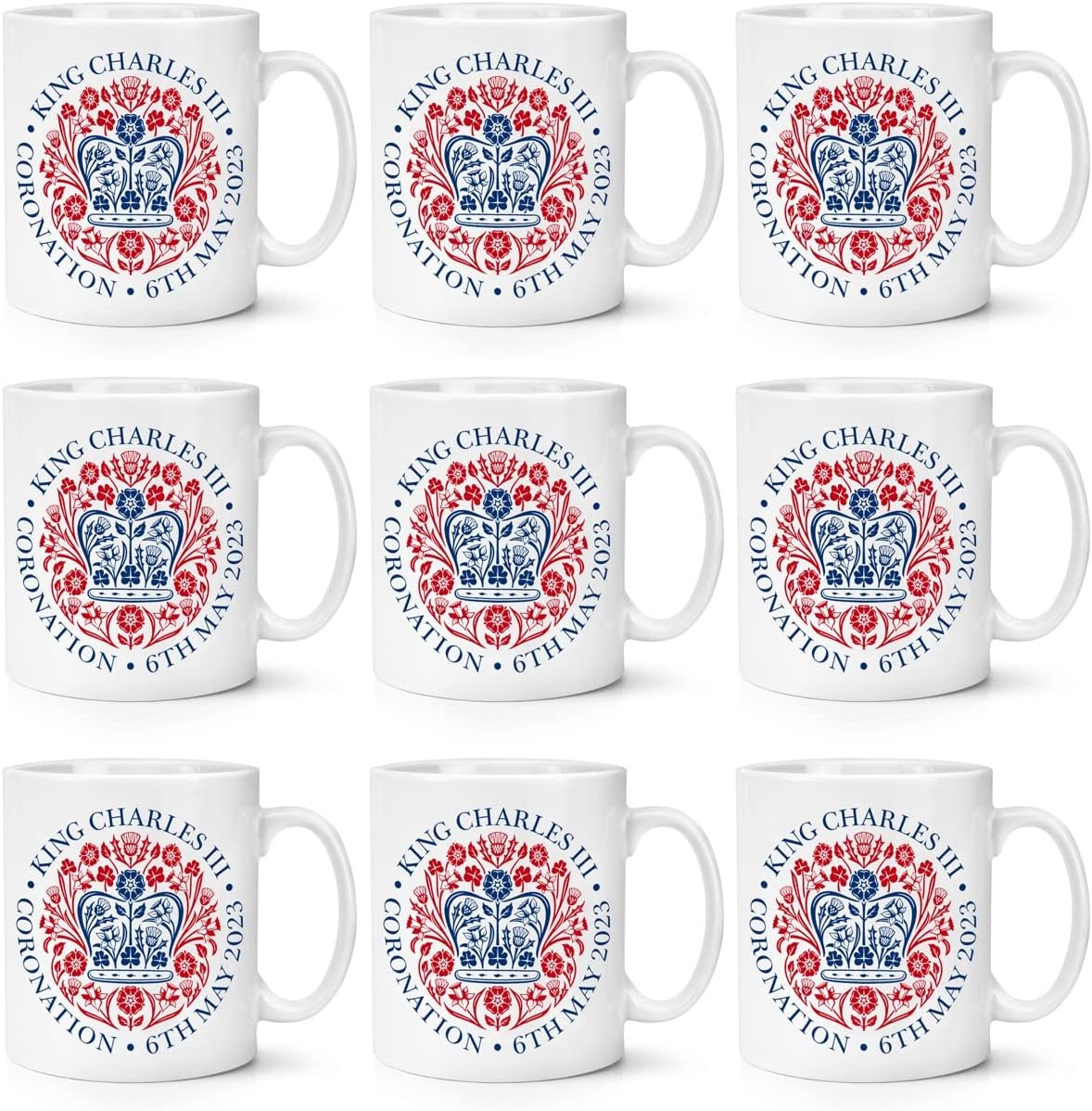 Coronation Emblem King Charles III 10oz Mugs Cups Set of 6/12/24/36 ...