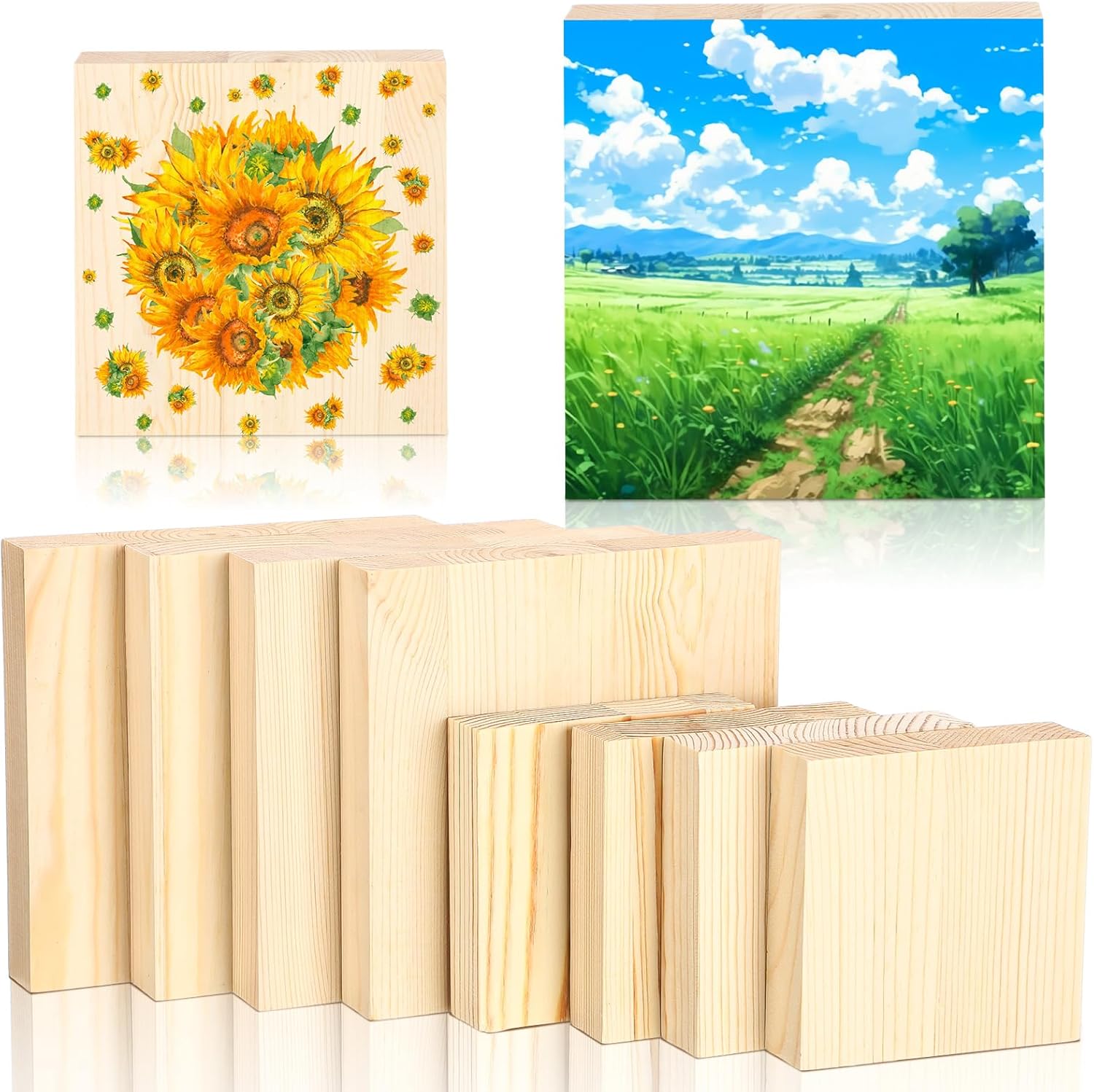 Amazon.com: DoubleFill 8 Pack 4 Inch 6 Inch Unfinished Wood Canvas ...