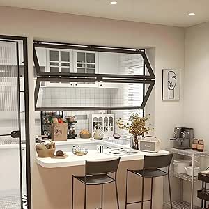 47X32inch Sliding Folding Service Window with Security Lock, 5mm ...