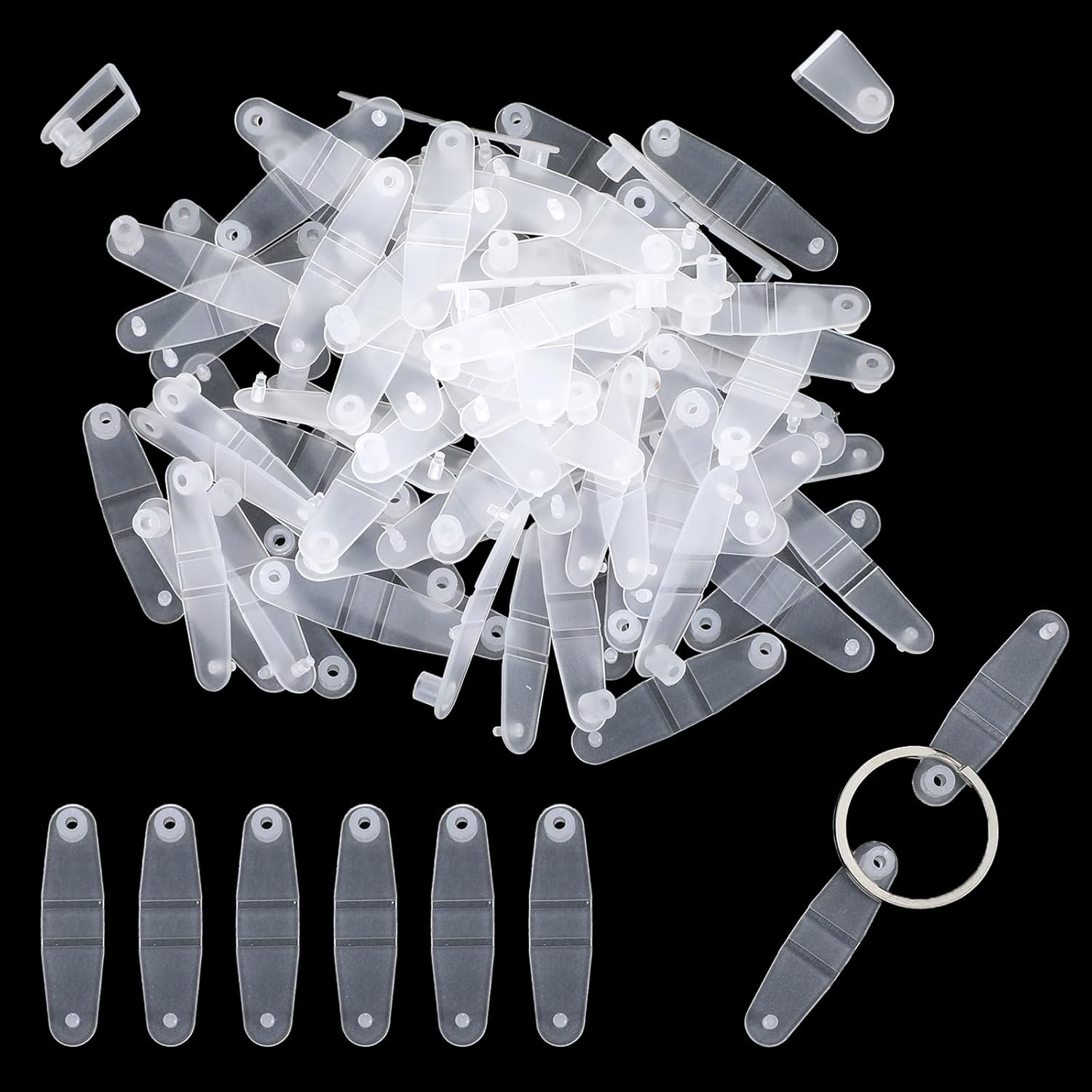 Amazon.com: Ymapinc 100Pcs Plastic Keychain Clip, Clear Plastic ...