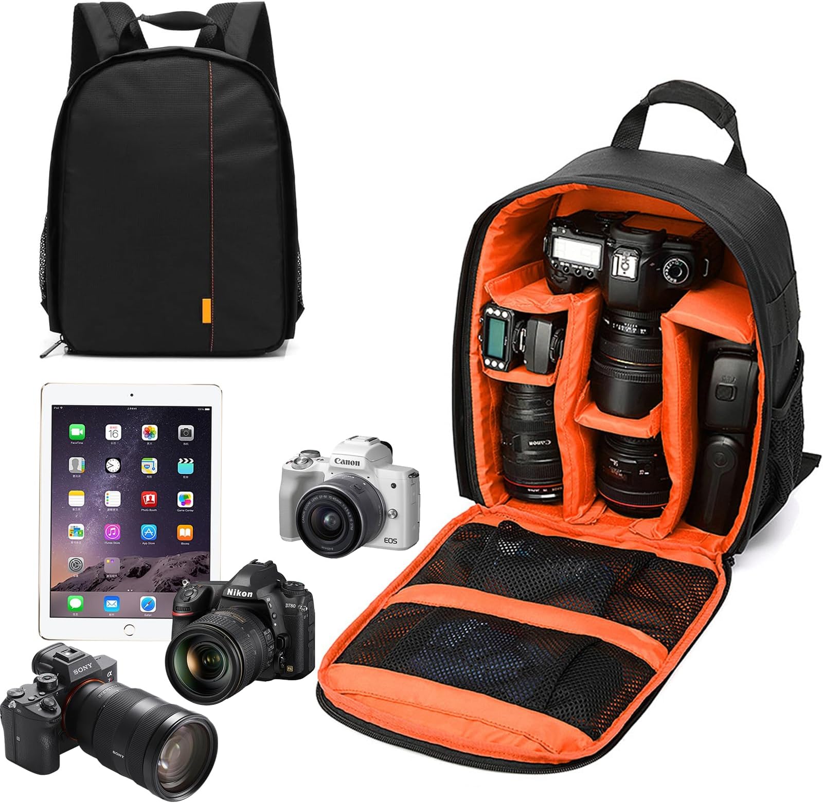 Neewer Camera Backpack Flexible Partition Padded Bag Shockproof Insert ...