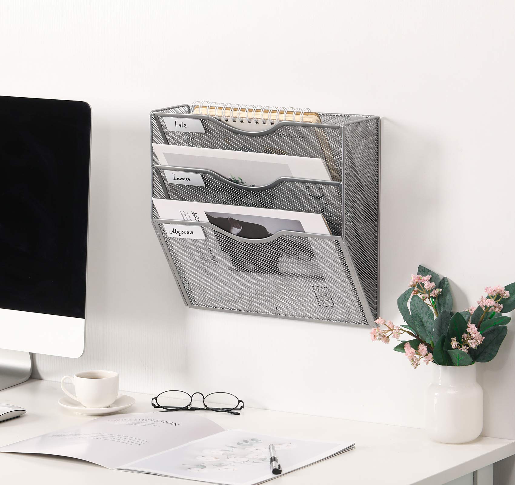 Snapklik.com : EasyPAG Wall File Holder 3 Tier Mesh Office Letter-Sized ...