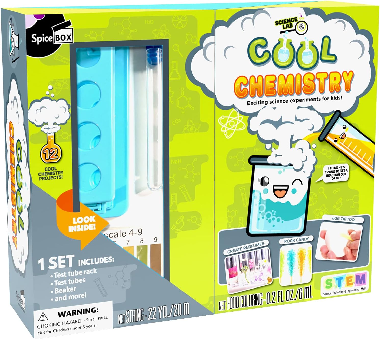 SpiceBox Science Lab Cool Chemistry – Kit STEM para niños con 12 ...