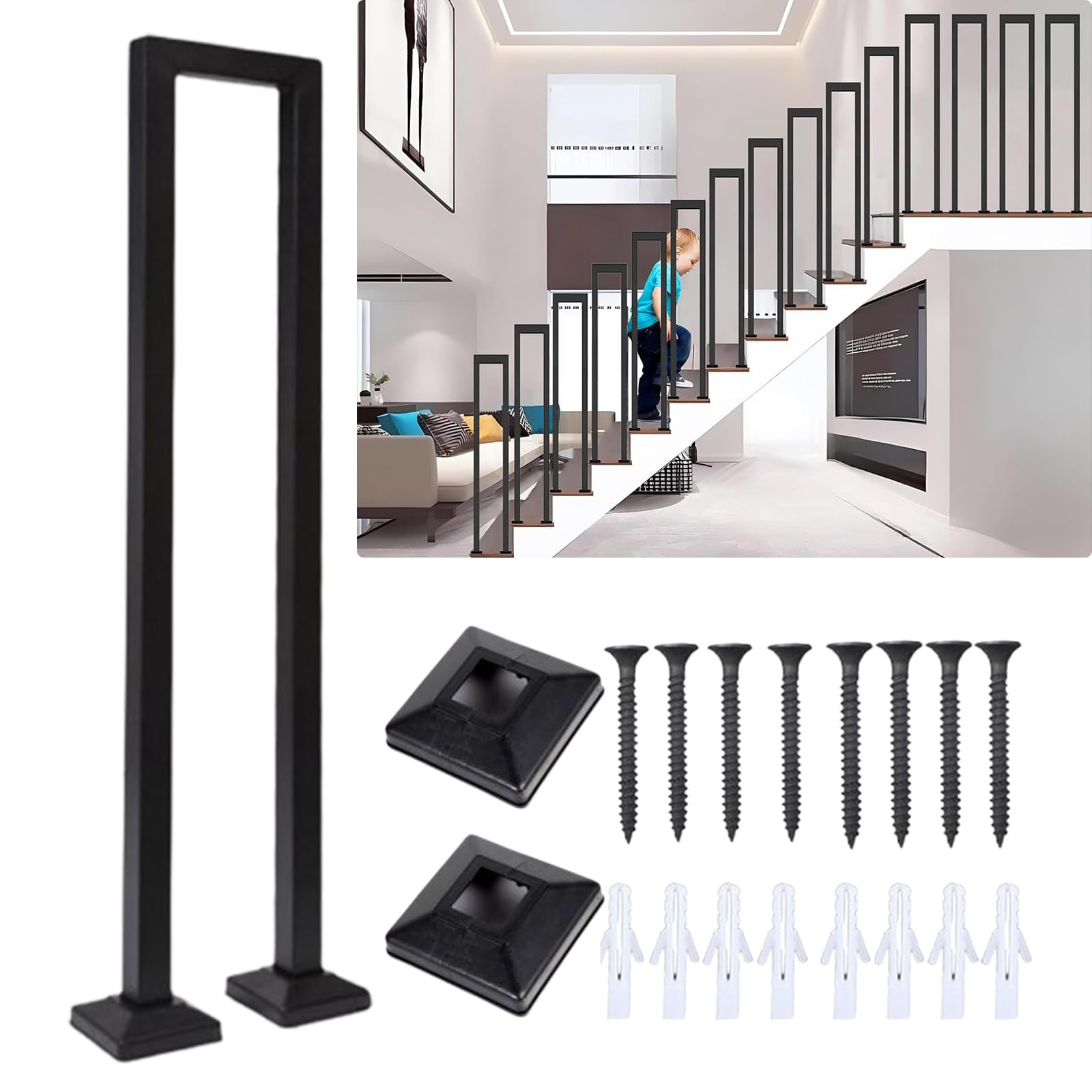 Buy Stair Railing Indoor, U Shaped Stair Handrail, Stair Railing ...