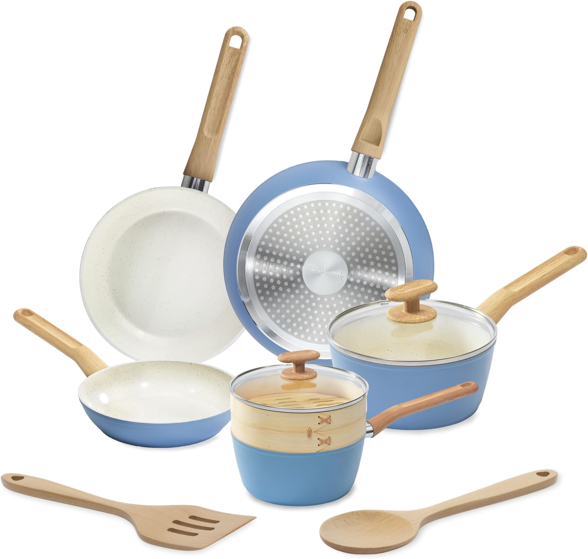 Amazon.com: GoodCook Everyday Nonstick 10-Piece Cookware Set with ...