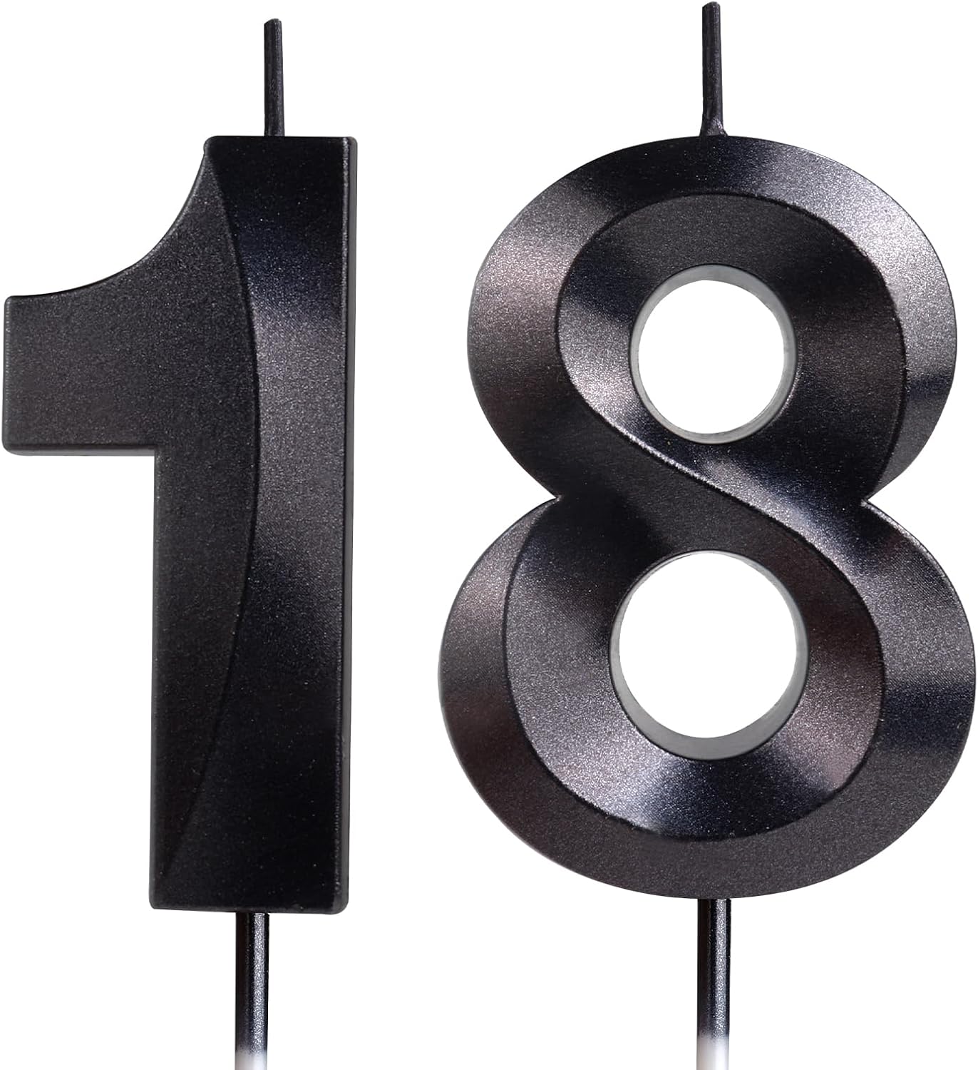 Yiran 3D Birthday Candles, Black Candle Number 18th Candle, Birthday ...