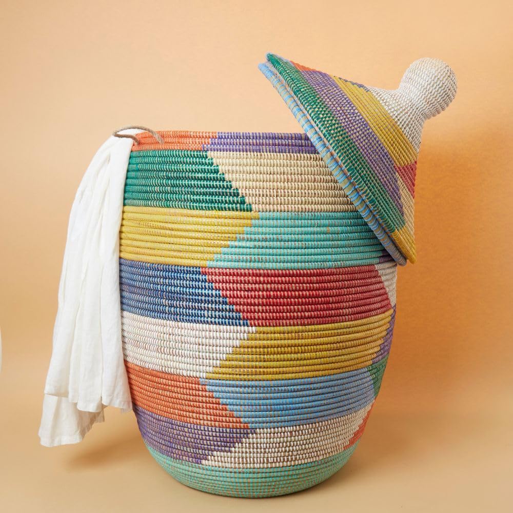 Amazon.com: Extra Large Storage Basket Hooded Lid (Colorful) : Home ...