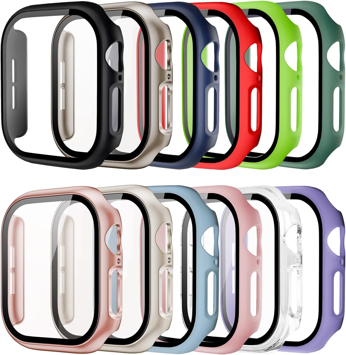 Pocoukate 12 Pack Case for 46mm Apple Watch Series 10, with Tempered ...